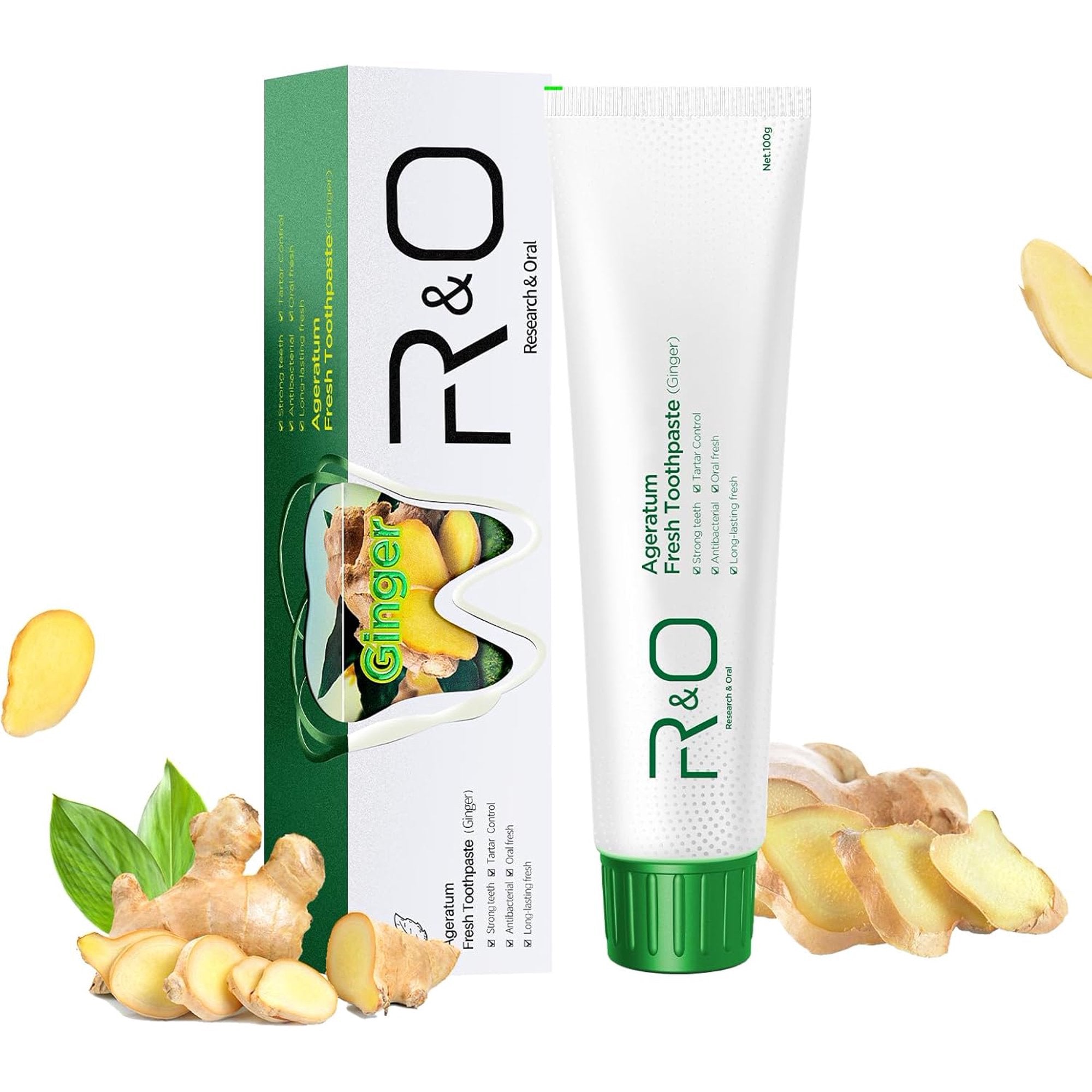 R&O Ginger Mint Toothpaste, 3.53 oz - Removes Dental Plaque, Relieves